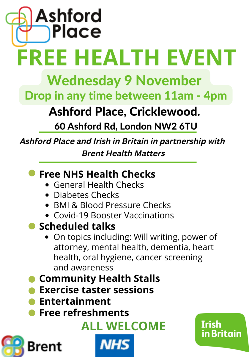 Community Health Event – final call | Ashford Place
